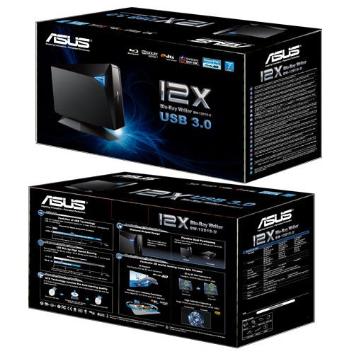 Unitate optică Blu-Ray Writer Asus BW-12D1S-U, USB3.0 - NIMBUS Computers